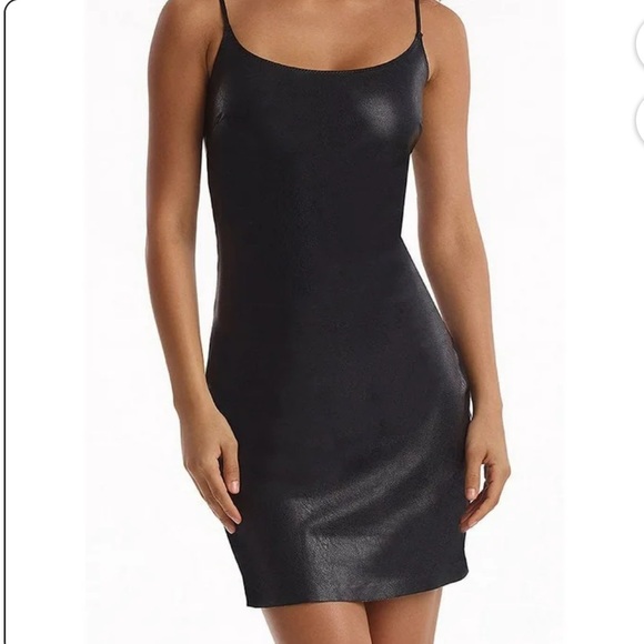Commando | Dresses | Commando Faux Leather Spaghetti Strap Slip Dress ...